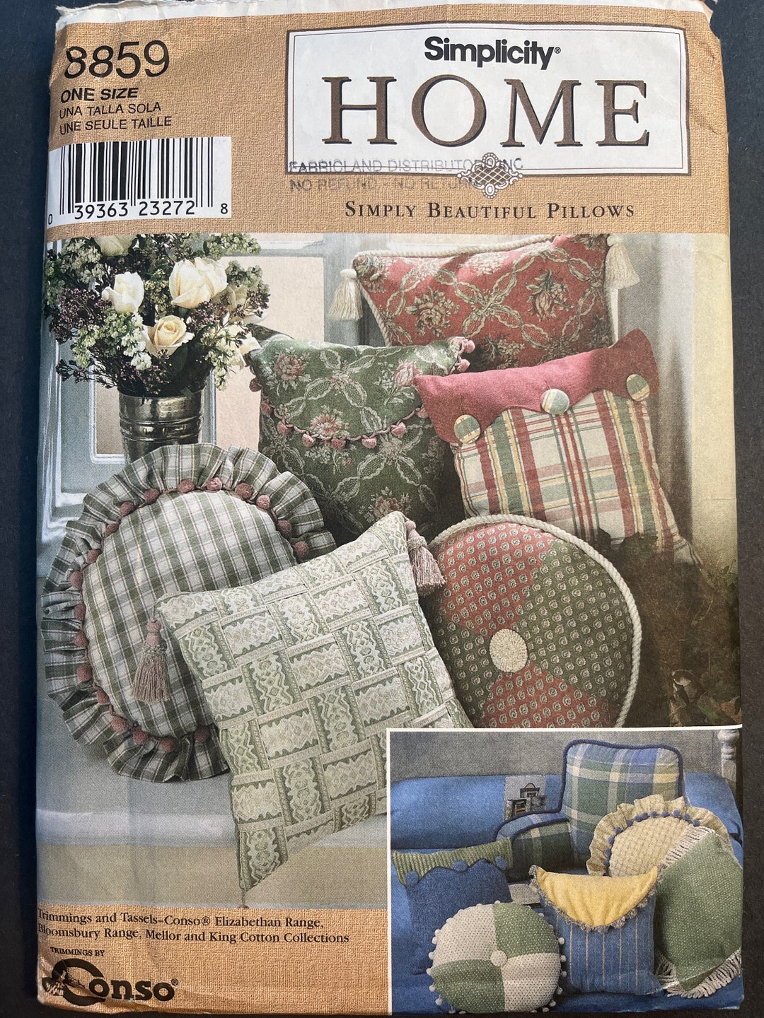 Pillow Package Home Decor Sewing Pattern Simplicity 8859 Uncut - Etsy
