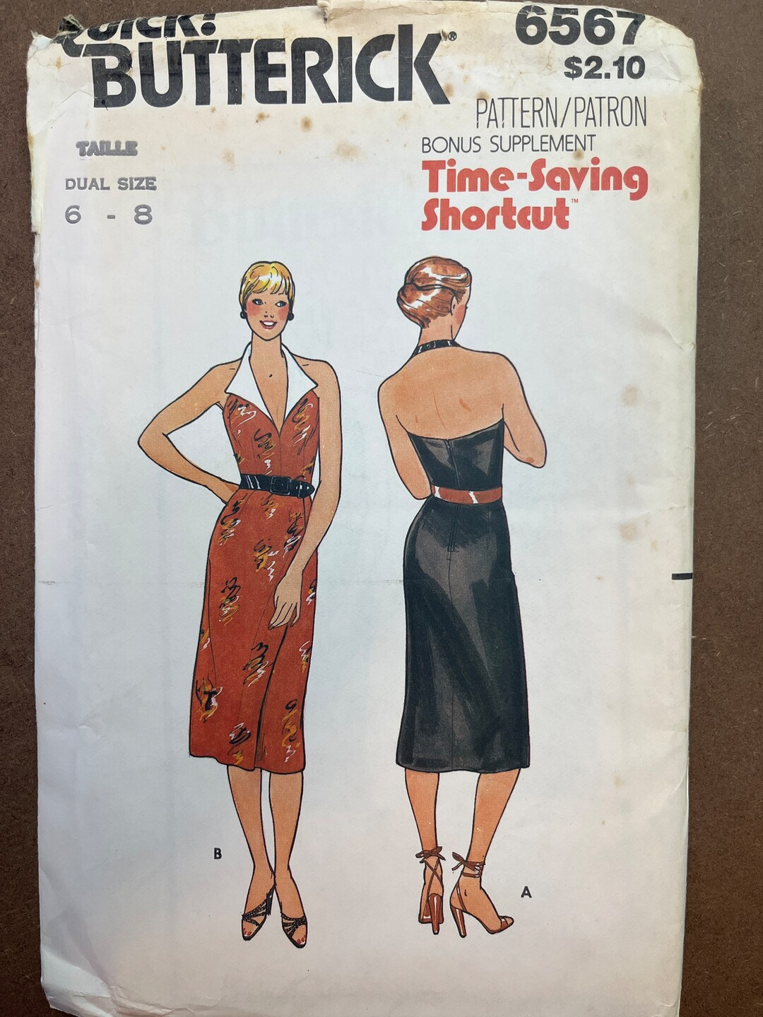 Fitted V-neck Halter Dress Vintage Womens Misses Sewing Pattern ...