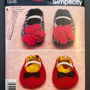 Baby Shoes Sewing Pattern Simplicity 1648 Uncut Size S M L - Etsy