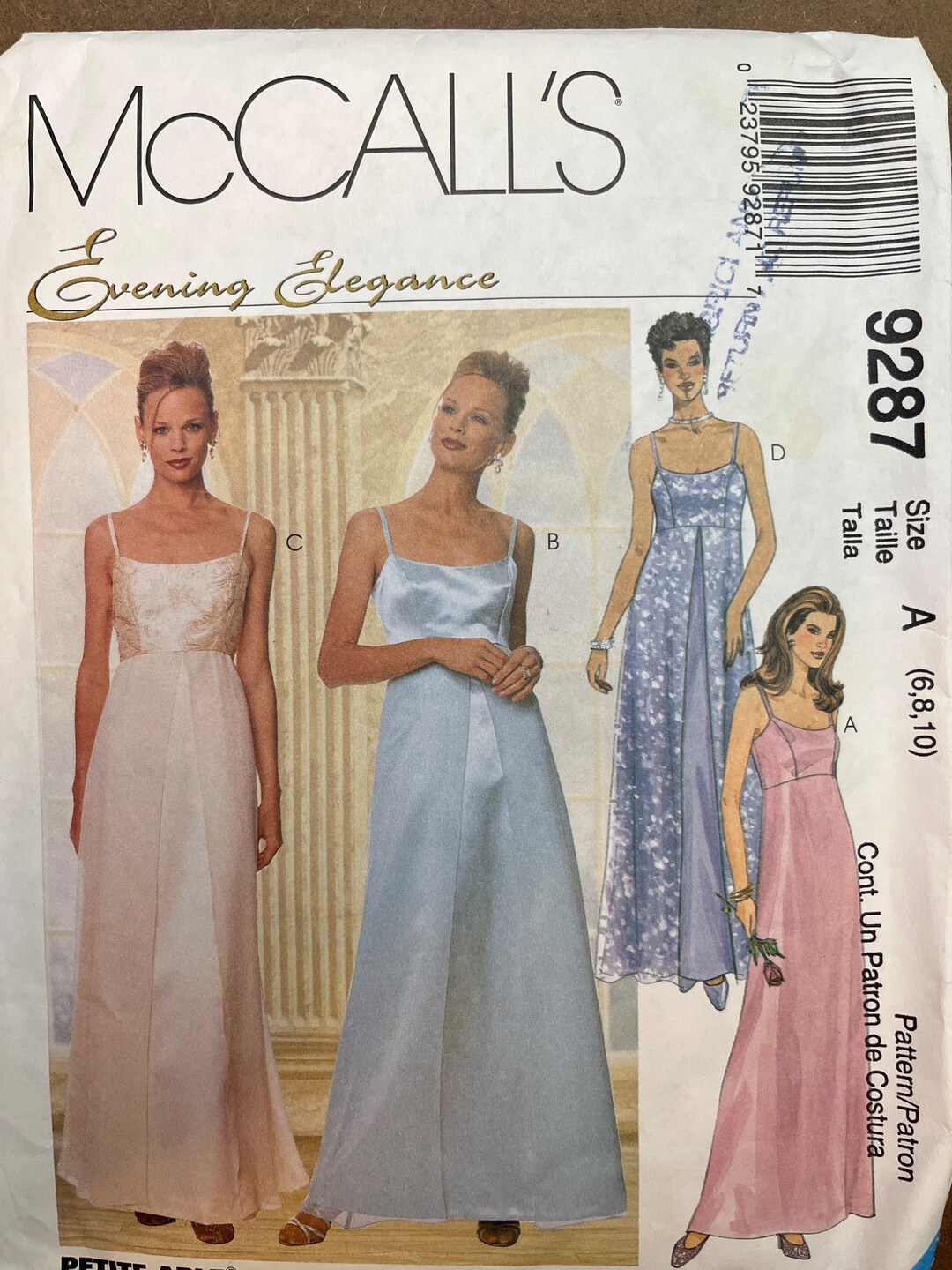 Princess Seamed Bodice Dress and Scarf Womens Misses Sewing Pattern ...
