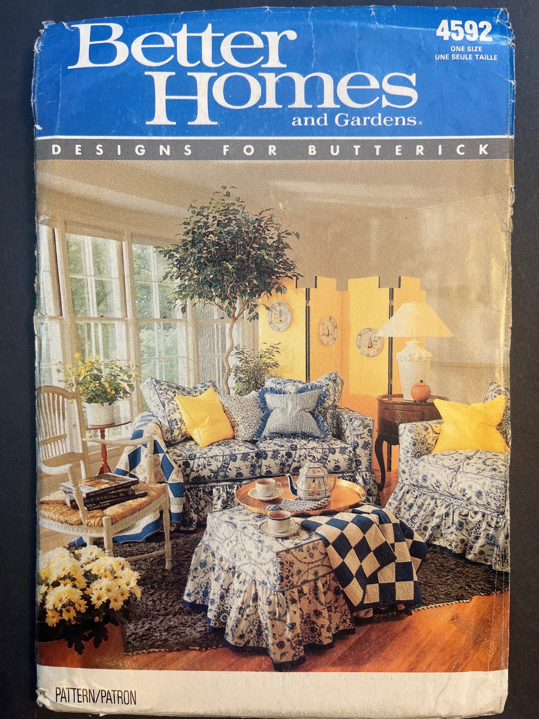 Furniture Covers Sofa Chair Ottoman Home Decor Sewing Pattern Butterick ...