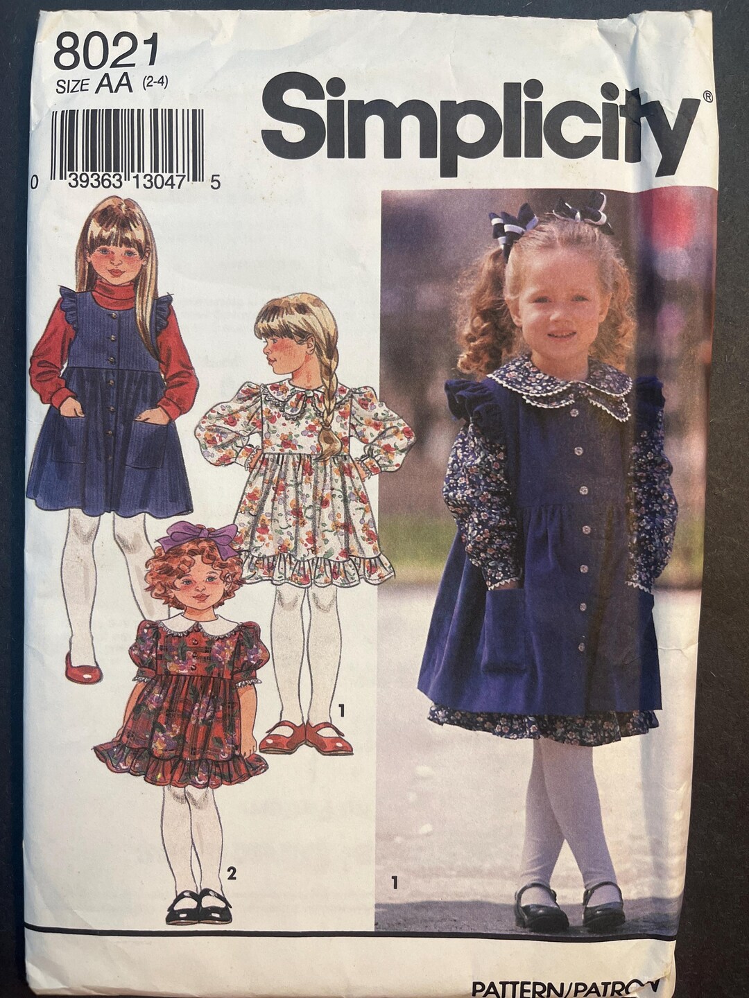 Childs Dress and Pinafore Girls Sewing Pattern Simplicity 8021 Uncut ...