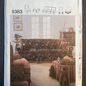Traditional Slipcovers Chair Sofa Ottoman and Pillows Home Decor Sewing ...