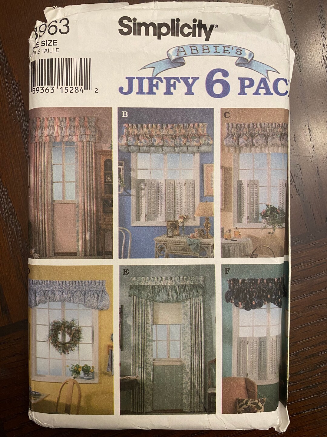 Simplicity 8963 Sewing Pattern, Abbie’s Jiffy 6 Pack Window Treatments ...