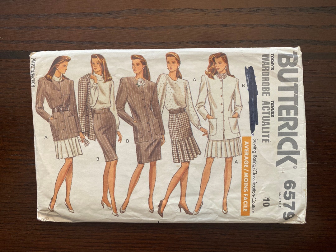 Loose Fitting Jacket and Top Pleated or Straight Skirt Womens Misses ...