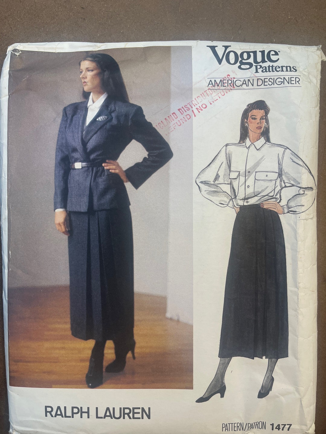 Above Hip Wrap Jacket Straight Skirt and Blouse Womens Misses Sewing ...