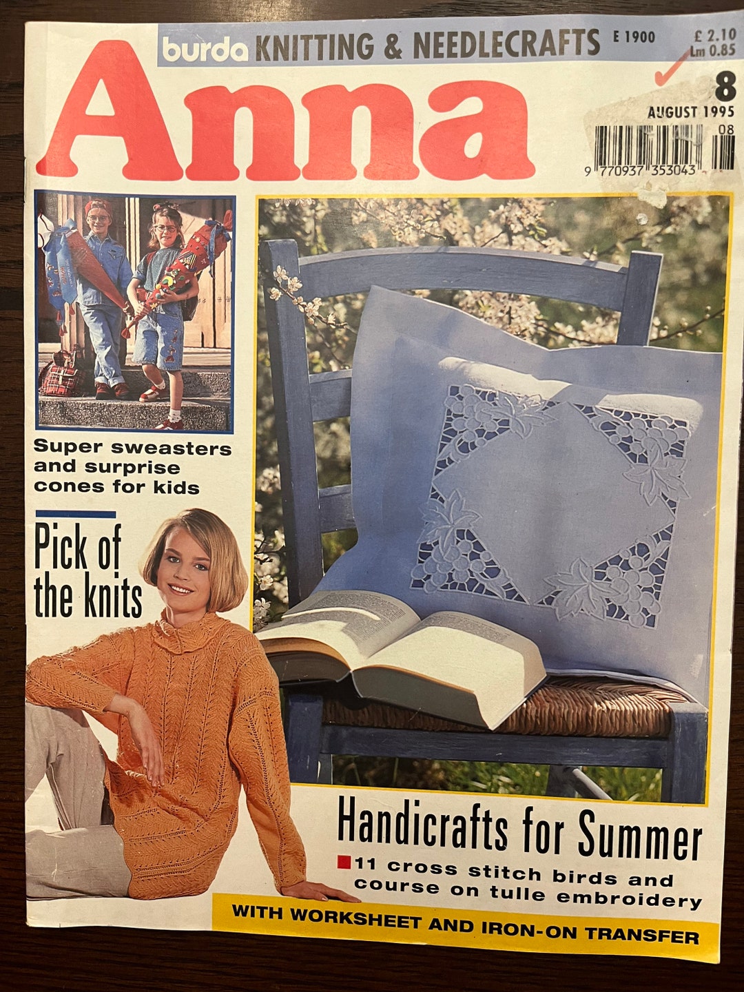 Anna Burda Knitting and Needlecrafts Magazine August 1995 - Etsy