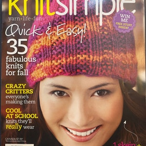 Knit Simple Magazine Issue Knit Womens Patterns Fall 2011 - Etsy