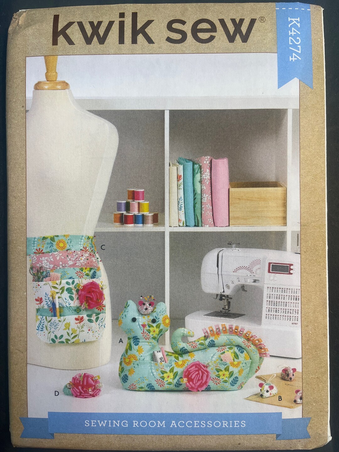 Apron Organizer Pincushion Sewing Accessories Pattern Kwik Sew 4274 ...