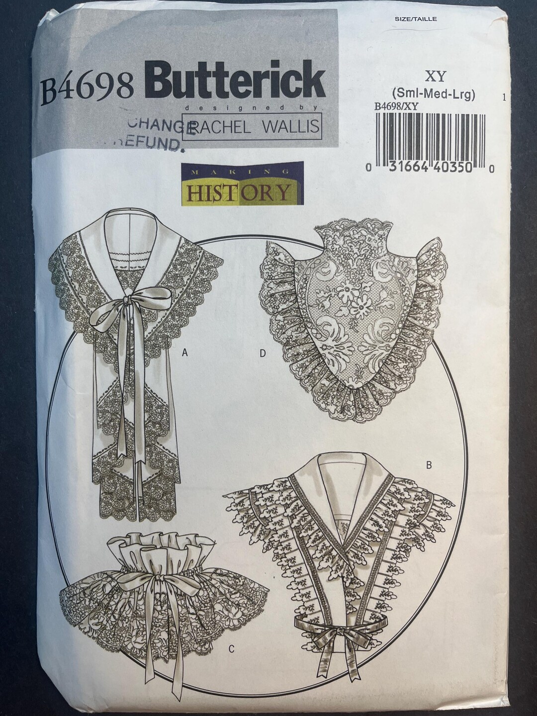 Collars in Four Variations Historical Costume Womens Misses Sewing ...