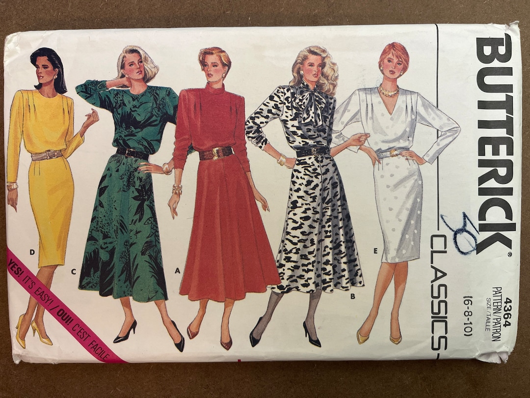Very Loose Fitting Blouson Bodice Dress Womens Misses Sewing Pattern ...