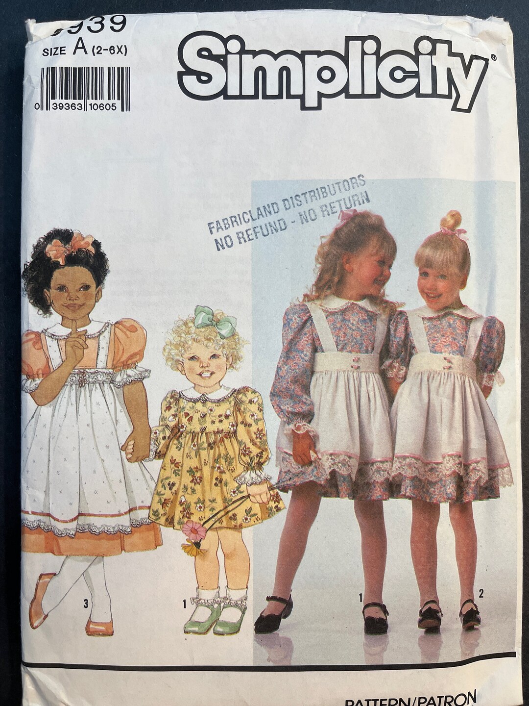 Childs Dress and Pinafore Each in Two Lengths Girls Sewing Pattern ...