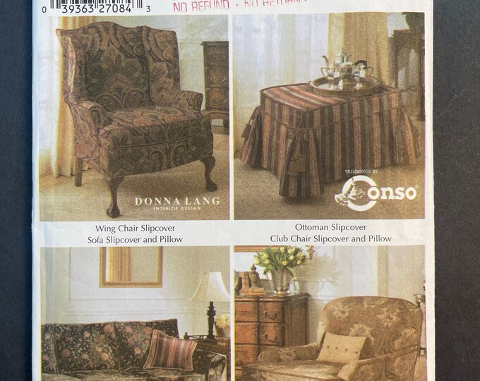 Traditional Slipcovers Chair Sofa Ottoman and Pillows Home Decor Sewing ...