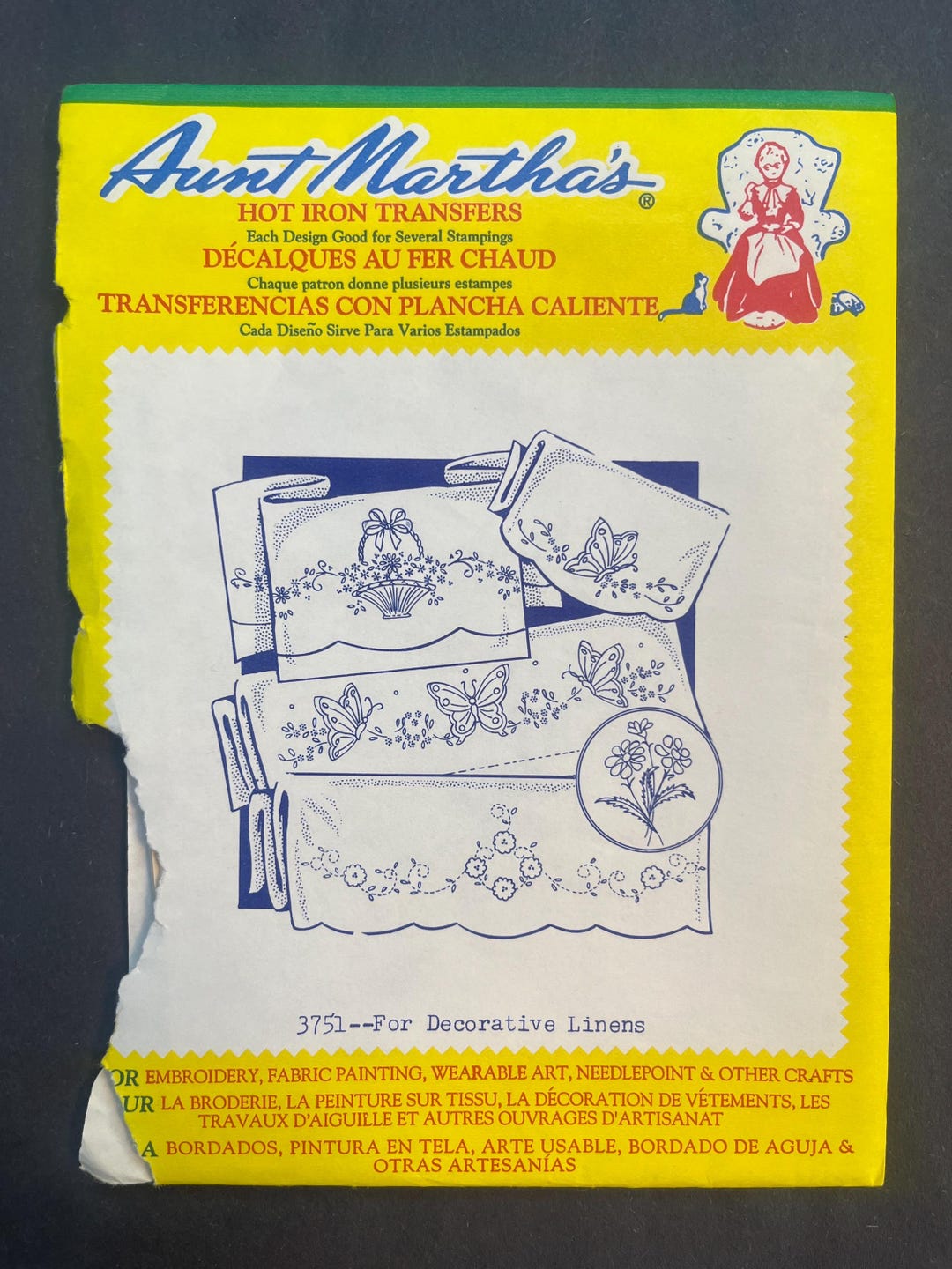 Iron Transfers for Embroidery Fabric Painting Needlepoint Crafts Aunt ...
