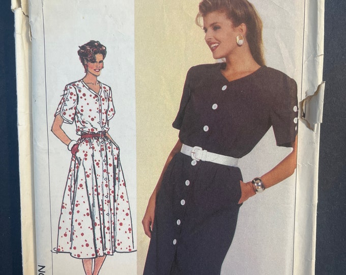 Straight or Flared Skirt Dress in Two Lengths Womens Misses Sewing ...