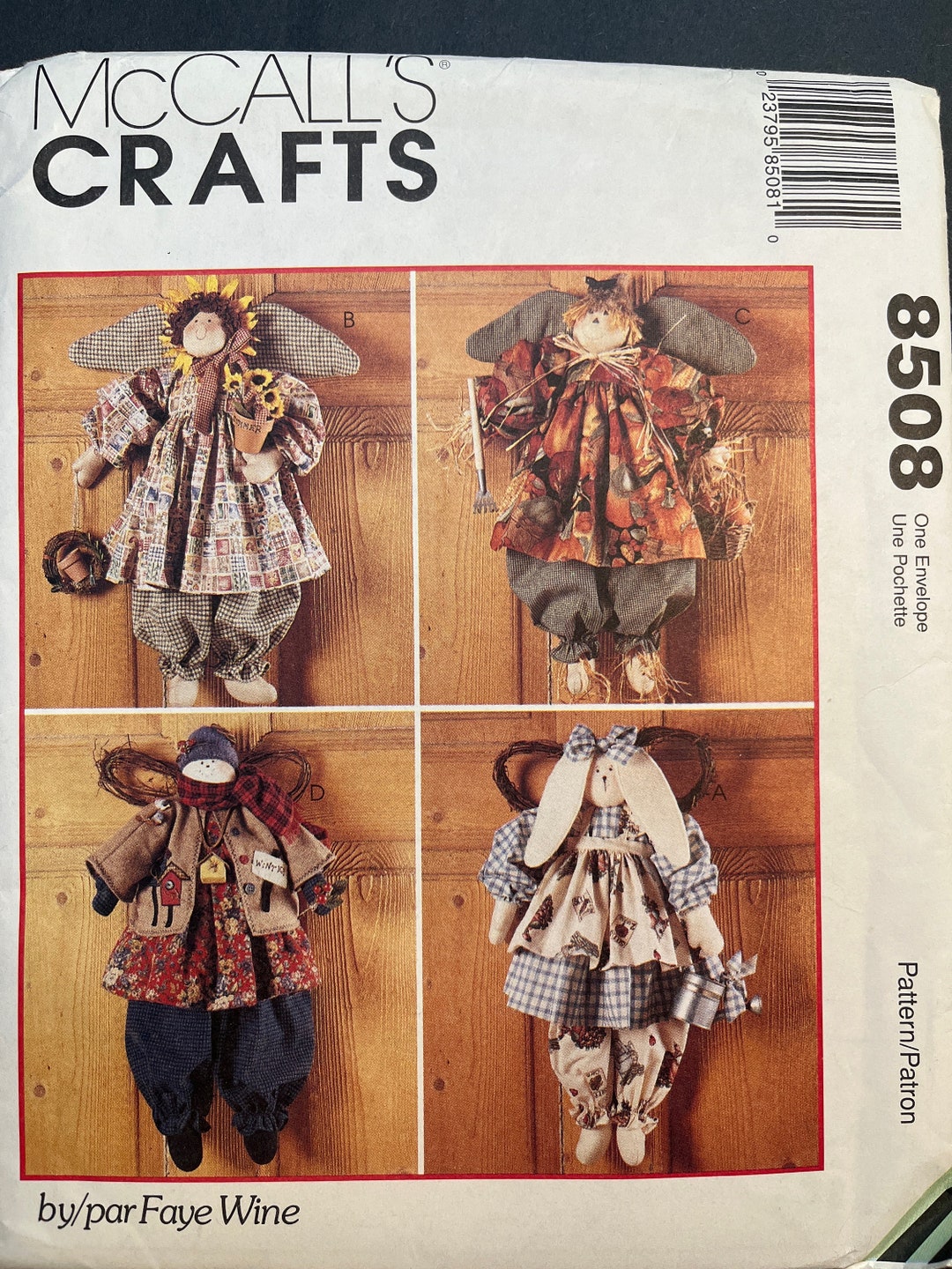 Seasonal Angels Bunny Sunflower Scarecrow Snowman Craft Sewing Pattern ...