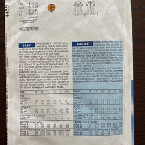 Very Loose Fitting Slightly Flared Dress Girls Sewing Pattern Butterick ...