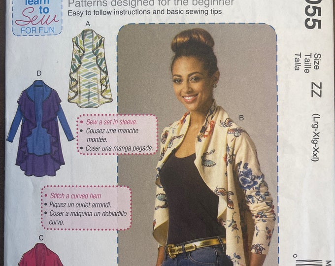 Loose Fitting Through Bust Vest and Cardigans Womens Misses Sewing ...
