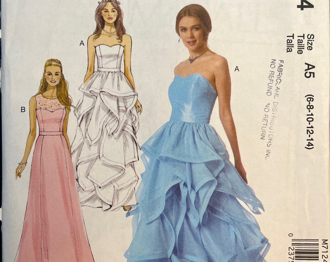 Close Fitting Boned Bodice Dress Womens Misses Sewing Pattern Mccalls ...