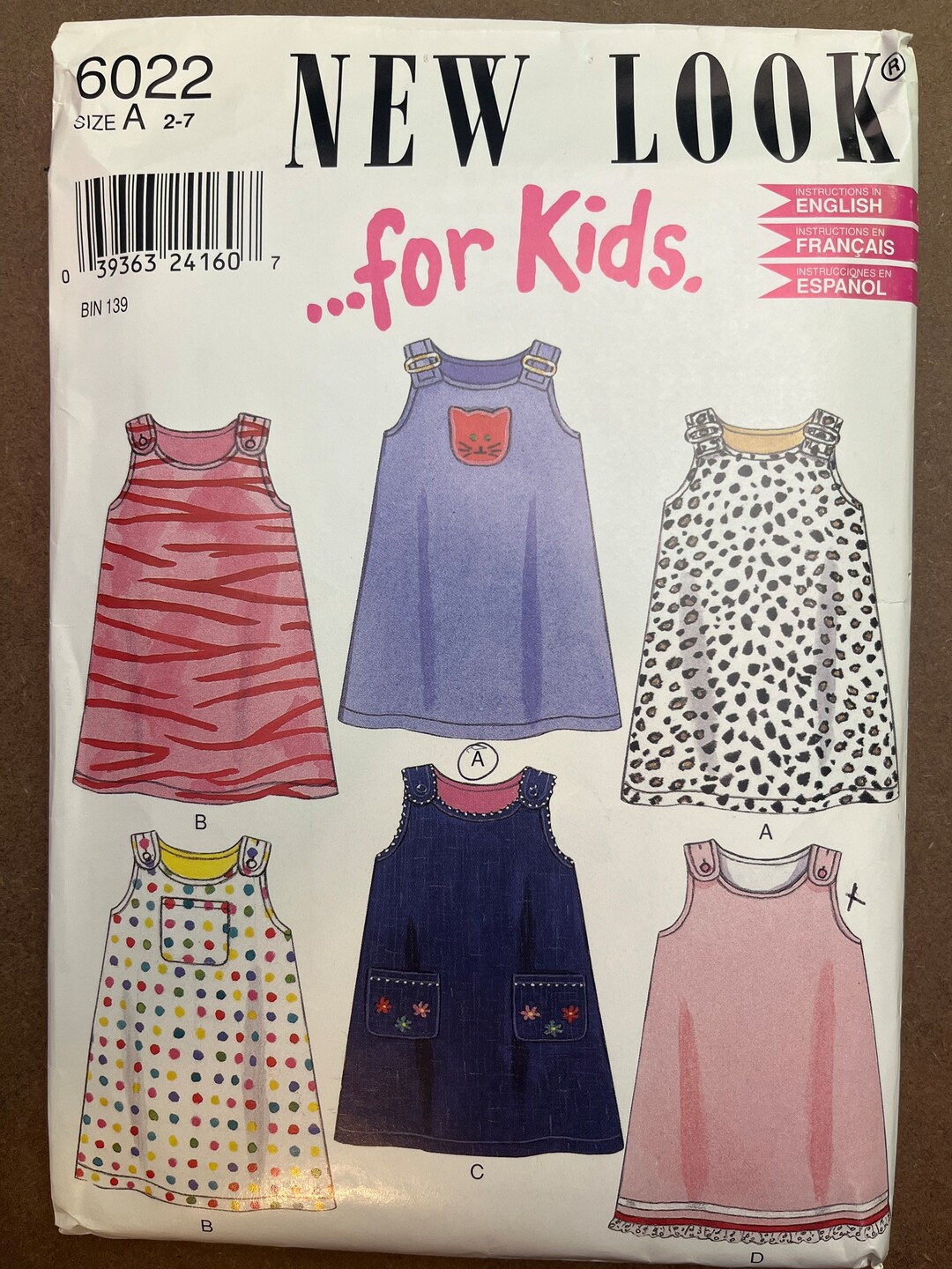 Sleeveless Jumper Top Girls Sewing Pattern New Look 6022 Uncut Size 2 3 ...