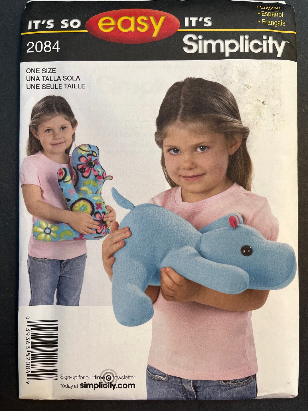 Fleece Stuffed Animal Sewing Craft Decor Pattern Simplicity 2084 Uncut ...