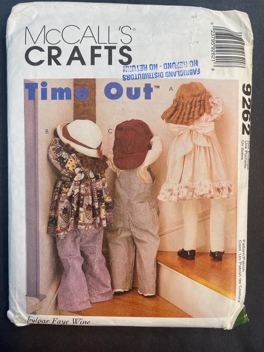 Time Out Dolls and Clothes Craft Sewing Pattern Mccalls 9262 Uncut Size ...