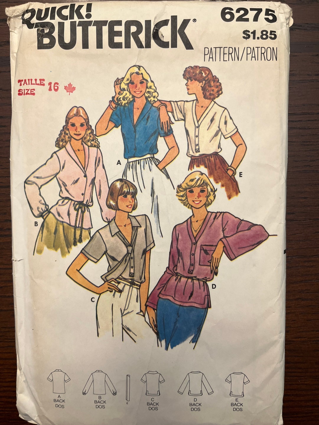 Loose Fitting Blouse in Five Variations and Tie Vintage Womens Misses ...