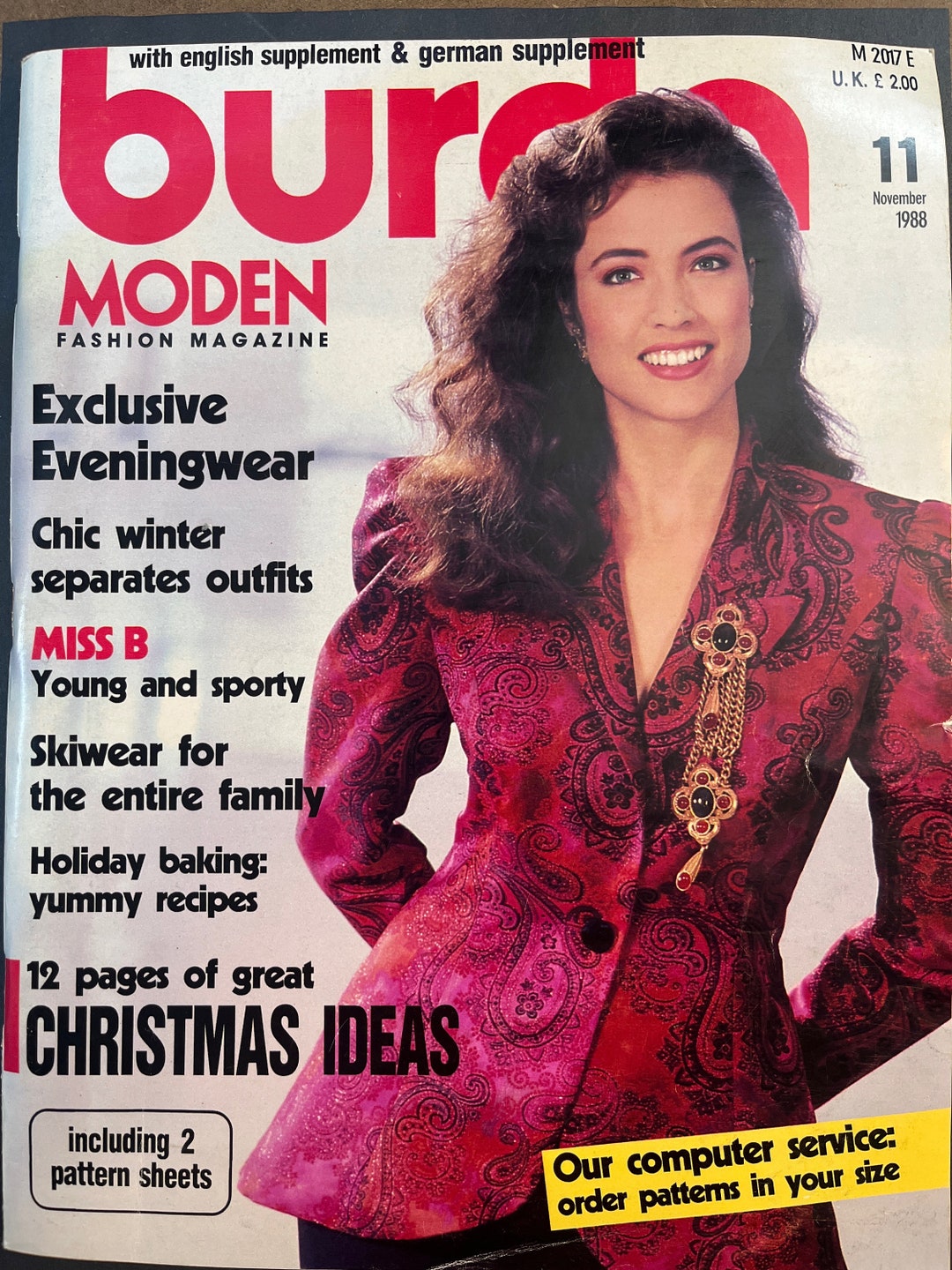 Burda Magazine Modern English Language Instructions Sewing Patterns for ...