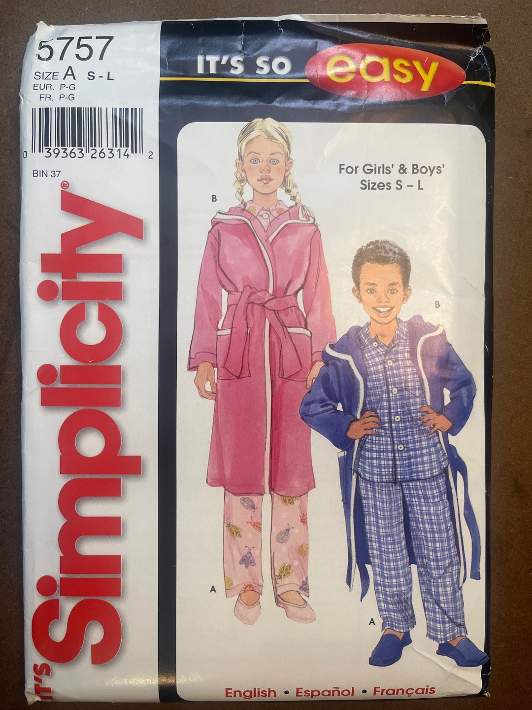 Pajama Top Pants and Robe Girls Boys Unisex Sleepwear Sewing Pattern ...