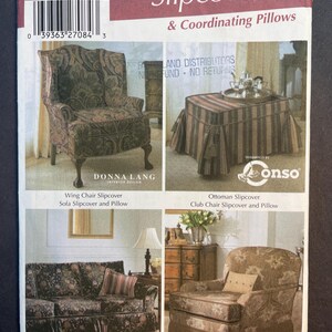 Traditional Slipcovers Chair Sofa Ottoman and Pillows Home Decor Sewing ...