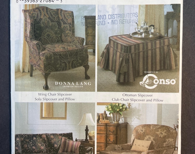 Traditional Slipcovers Chair Sofa Ottoman and Pillows Home Decor Sewing ...