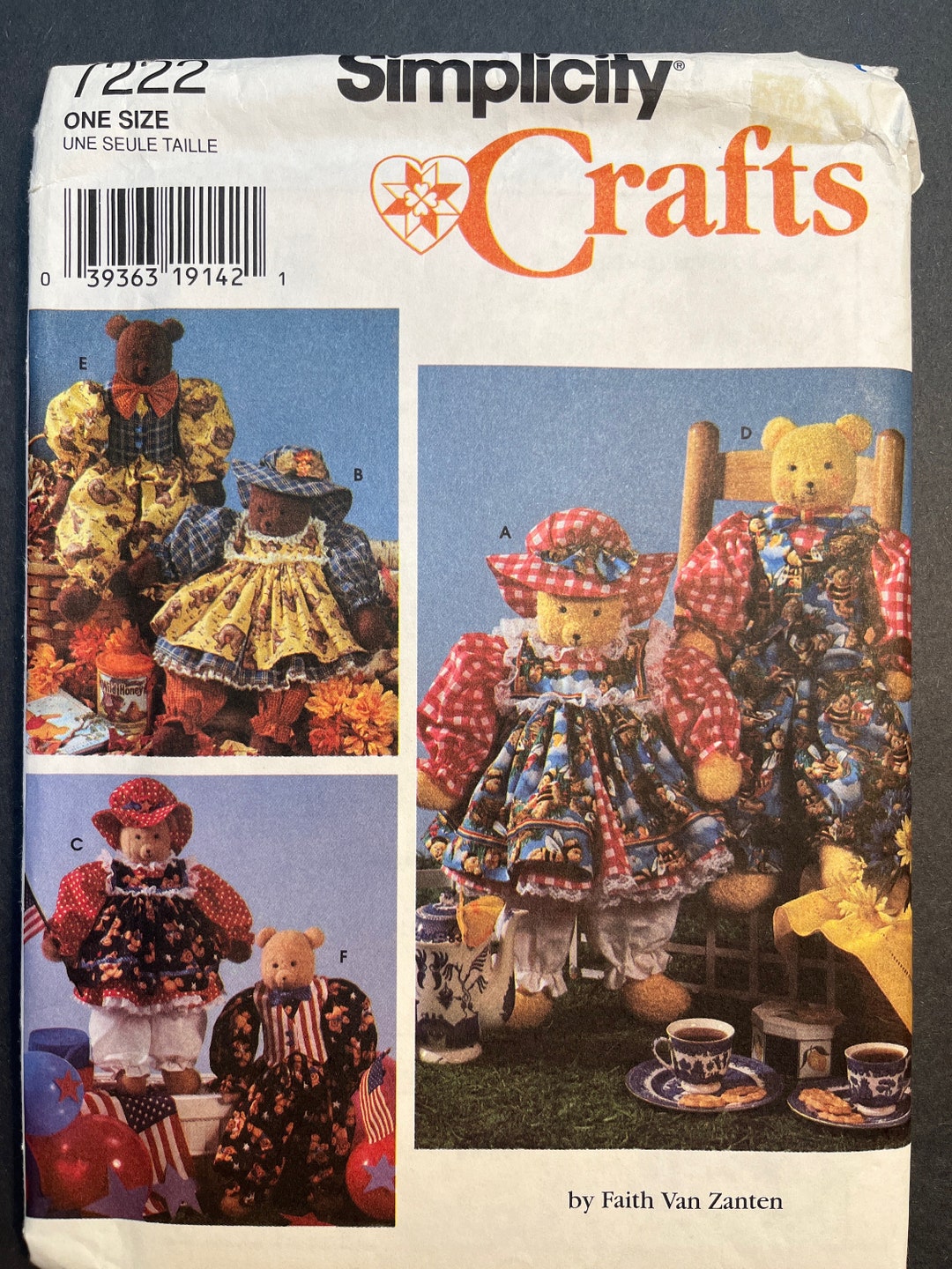 22” Bear and Clothes Craft Sewing Pattern Simplicity 7222 Uncut - Etsy