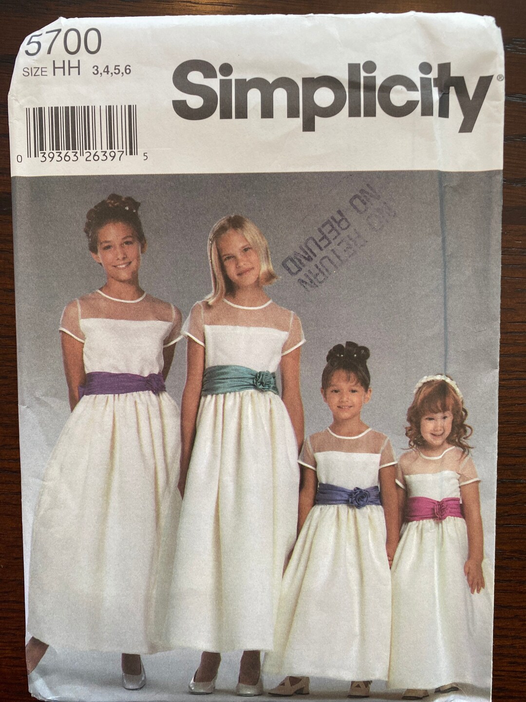 Childs Party Formal Fancy Dress Girls Sewing Pattern Simplicity 5700 ...