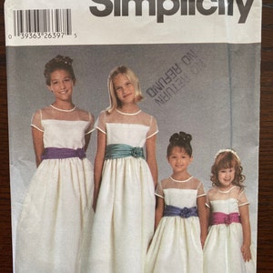 Childs Party Formal Fancy Dress Girls Sewing Pattern Simplicity 5700 ...