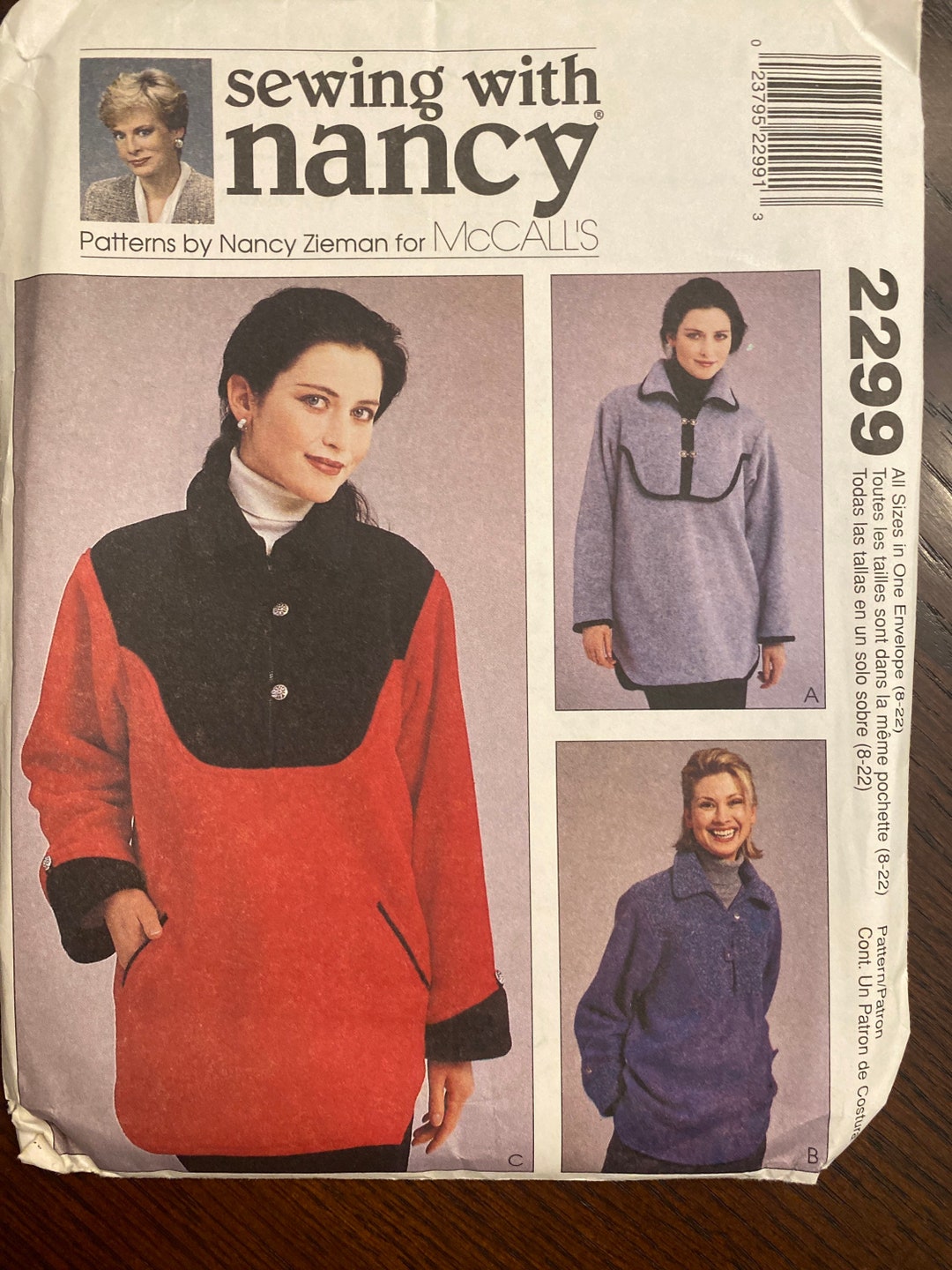 Easy Fitting Fleece Pullover Tops Womens Misses Sewing Pattern Mccalls ...
