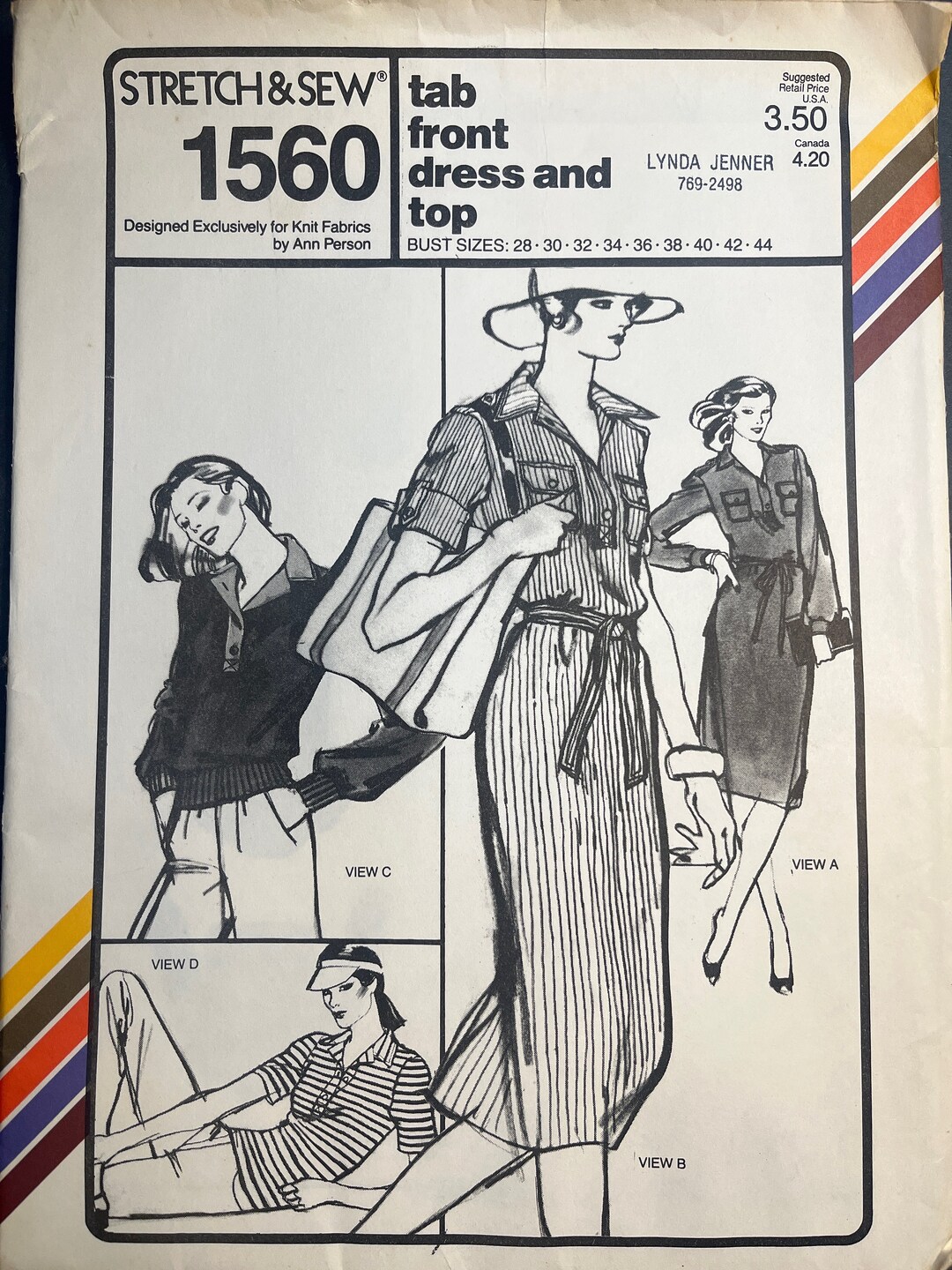 Tab Front Dress and Top Womens Misses Sewing Pattern Stretch & Sew 1560 ...