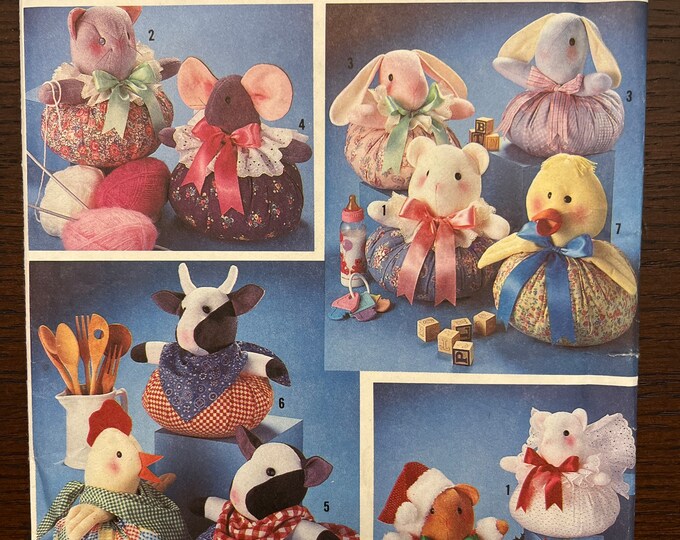 Puffy Animals Bear Cat Bunny Mouse Bull Chicken Rooster Sewing Craft ...