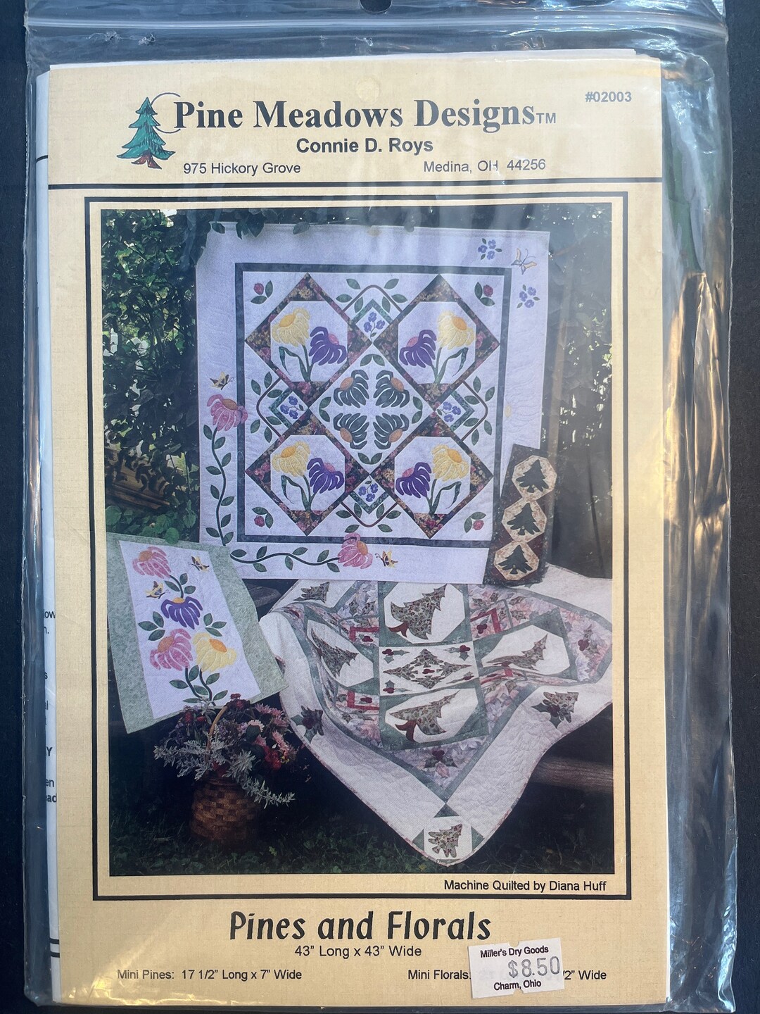 Pines and Florals Paper Quilting Pattern Instructions Pine Meadows ...
