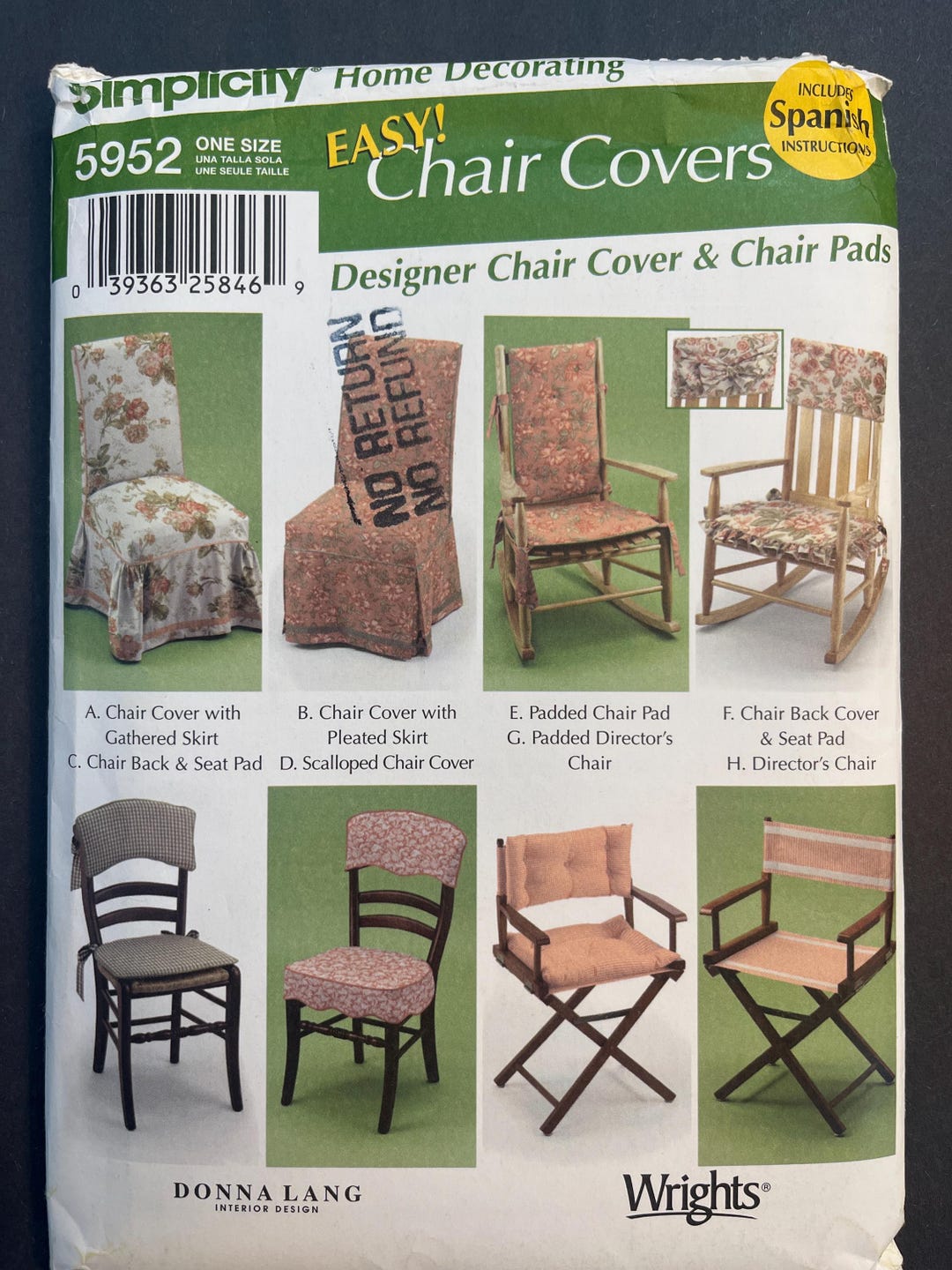 Chair Covers Home Decor Sewing Pattern Simplicity 5952 Uncut - Etsy