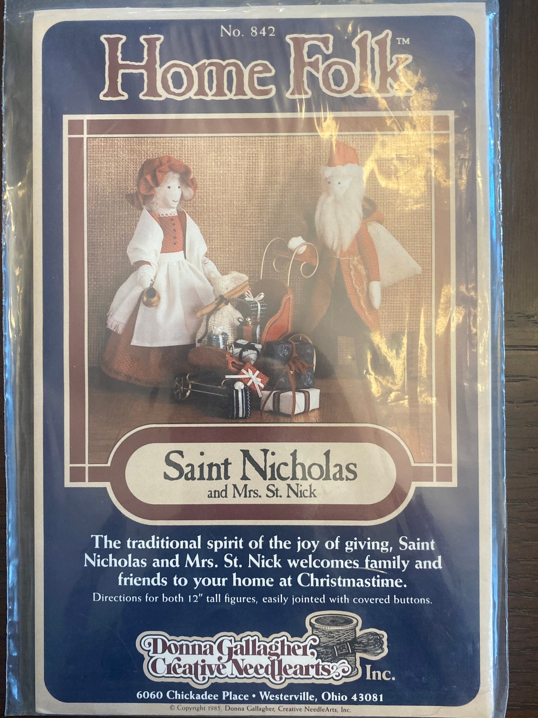 12 Mr and Mrs Saint Nicholas Figures Christmas Decorations Sewing ...