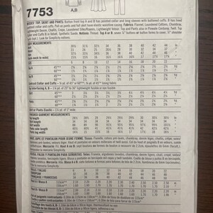 Long Sleeve Front Button Top Skirt and Pants Womens Misses Sewing ...