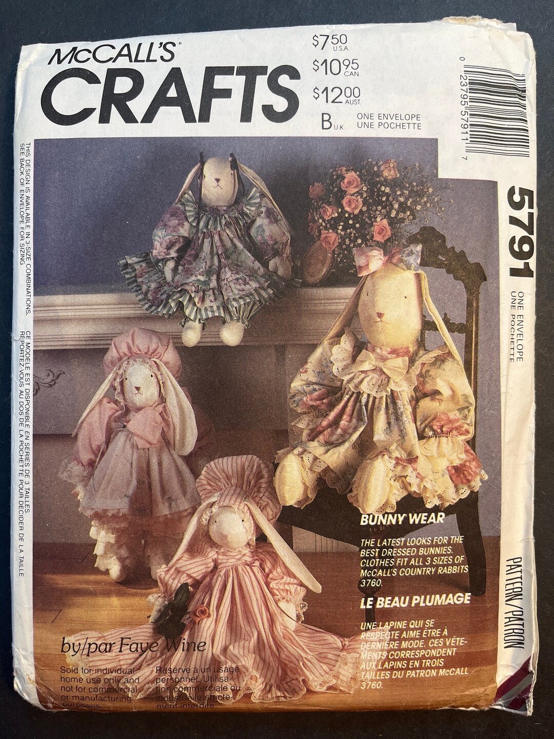 Bunny Clothes for 14 20 and 25 Dolls Craft Sewing Pattern Mccalls 5791 ...