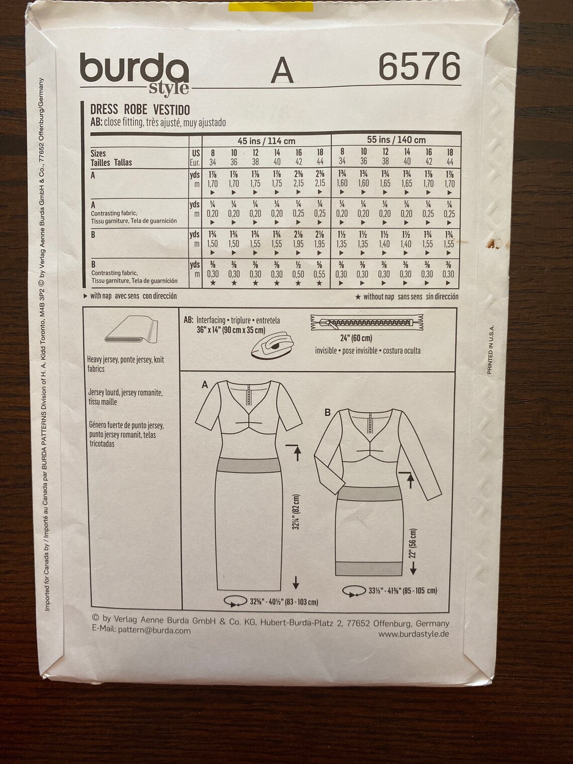 Close Fitting Dress in Two Length and Sleeve Variations Womens Misses ...