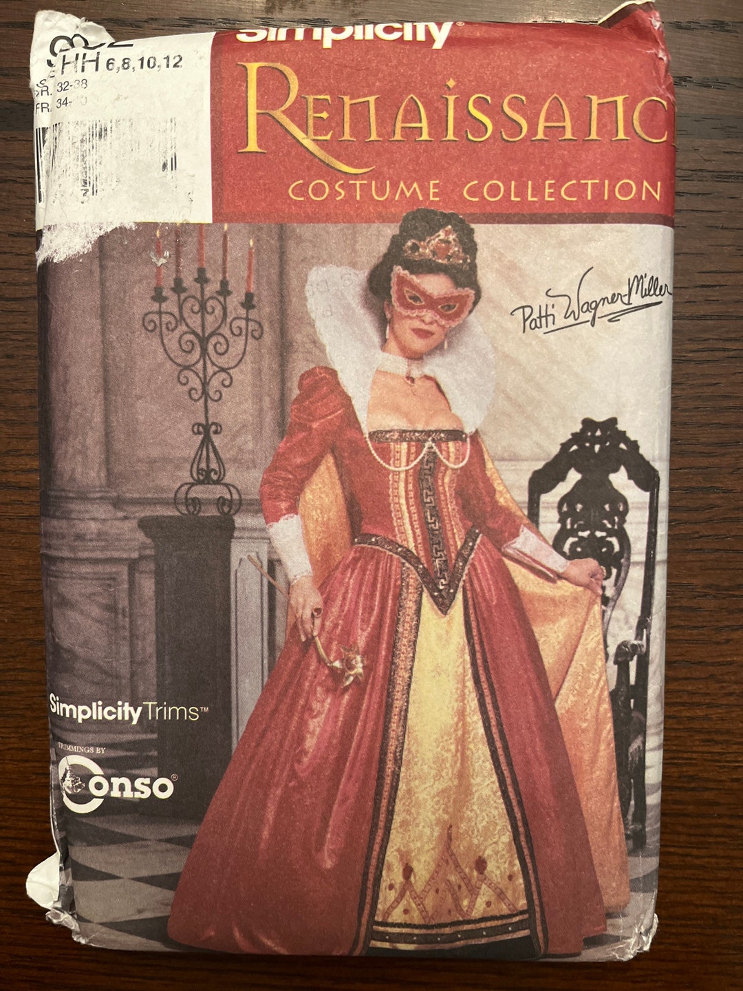 Dress Mask and Cape Womens Misses Sewing Pattern Simplicity Renaissance ...