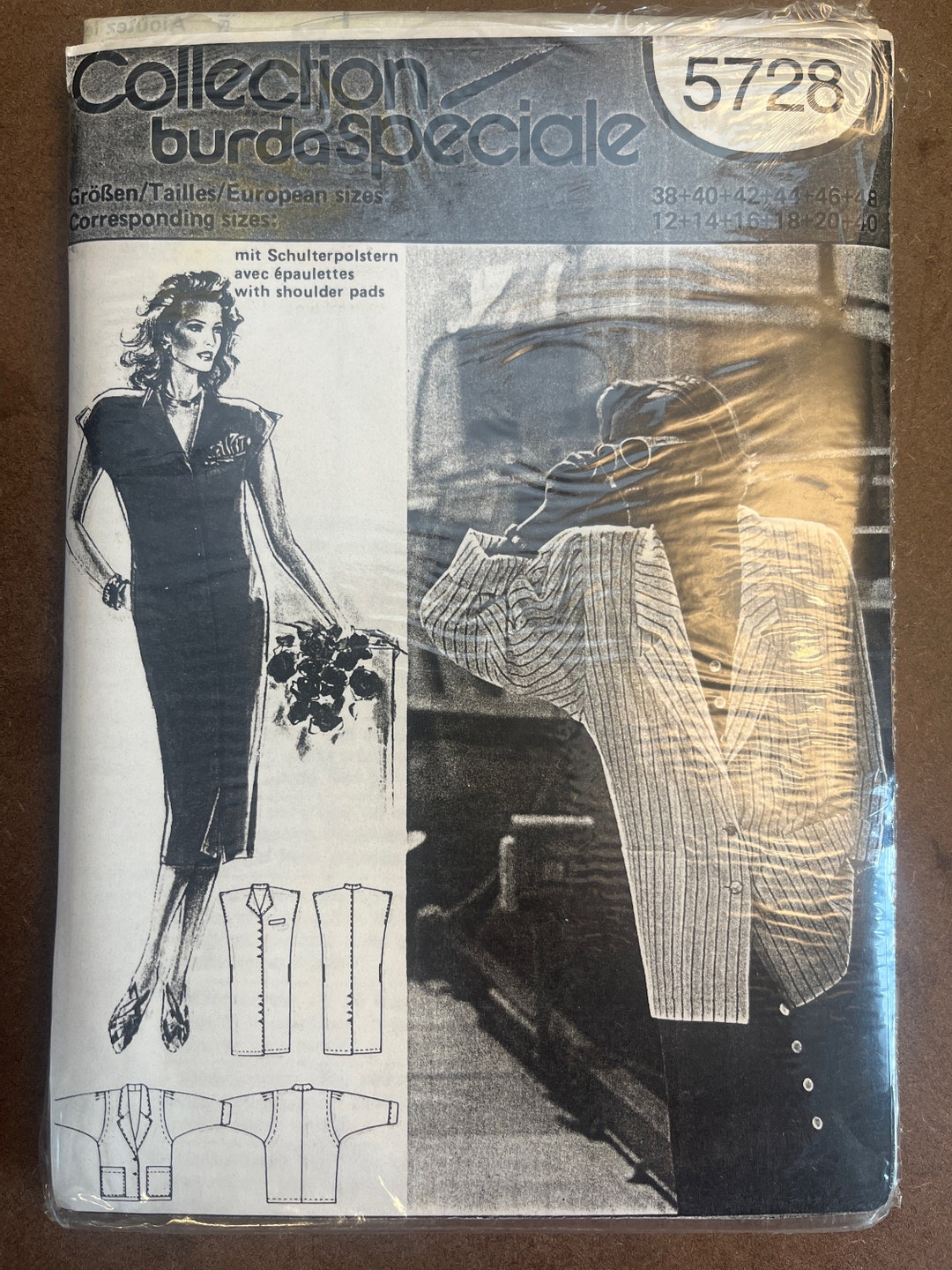 Jacket and Dress Womens Misses Sewing Pattern Burda 5728 Copid Front ...