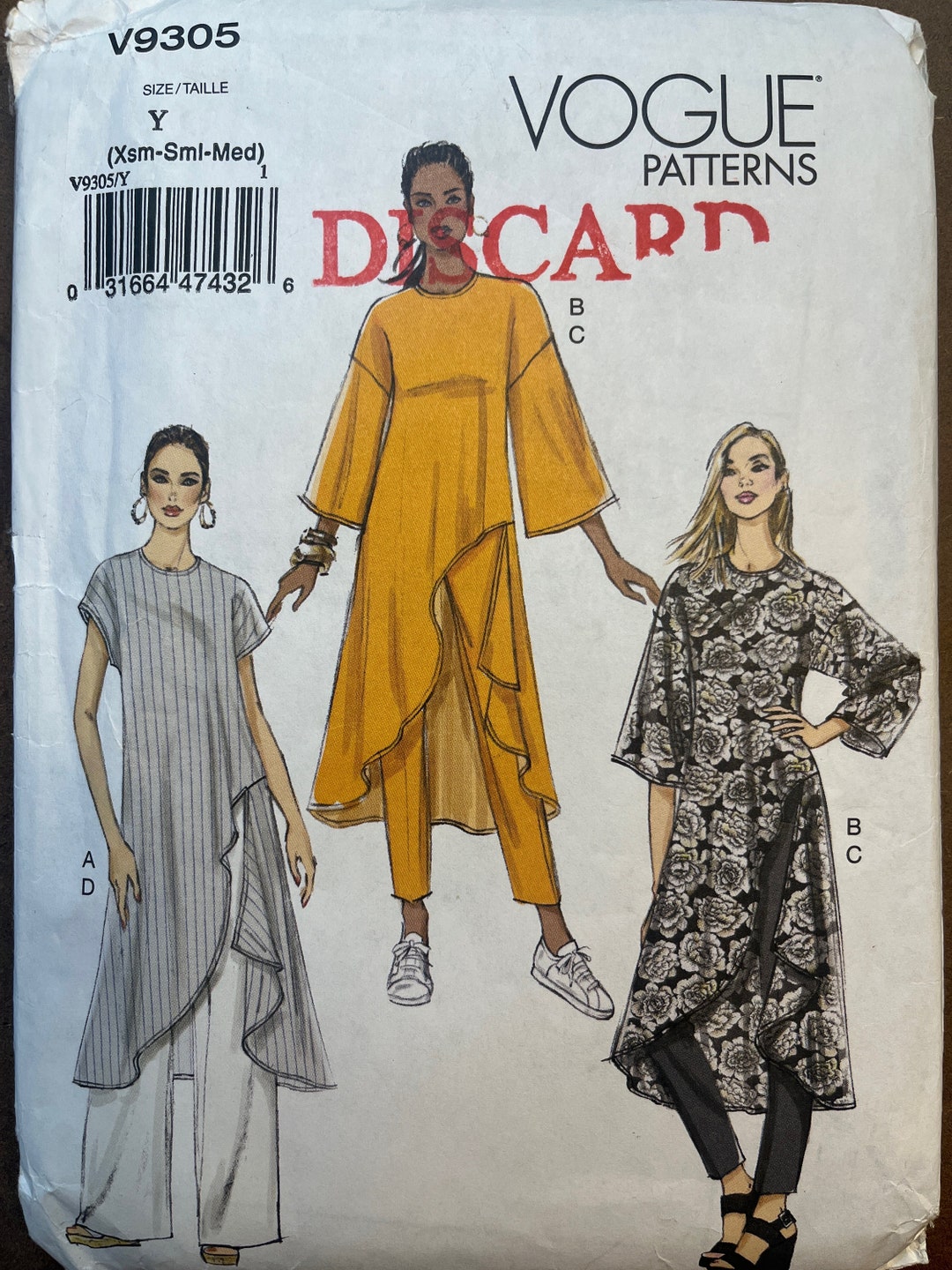 Fitted Tunics and Pull on Pants Womens Misses Sewing Pattern Vogue 9305 ...