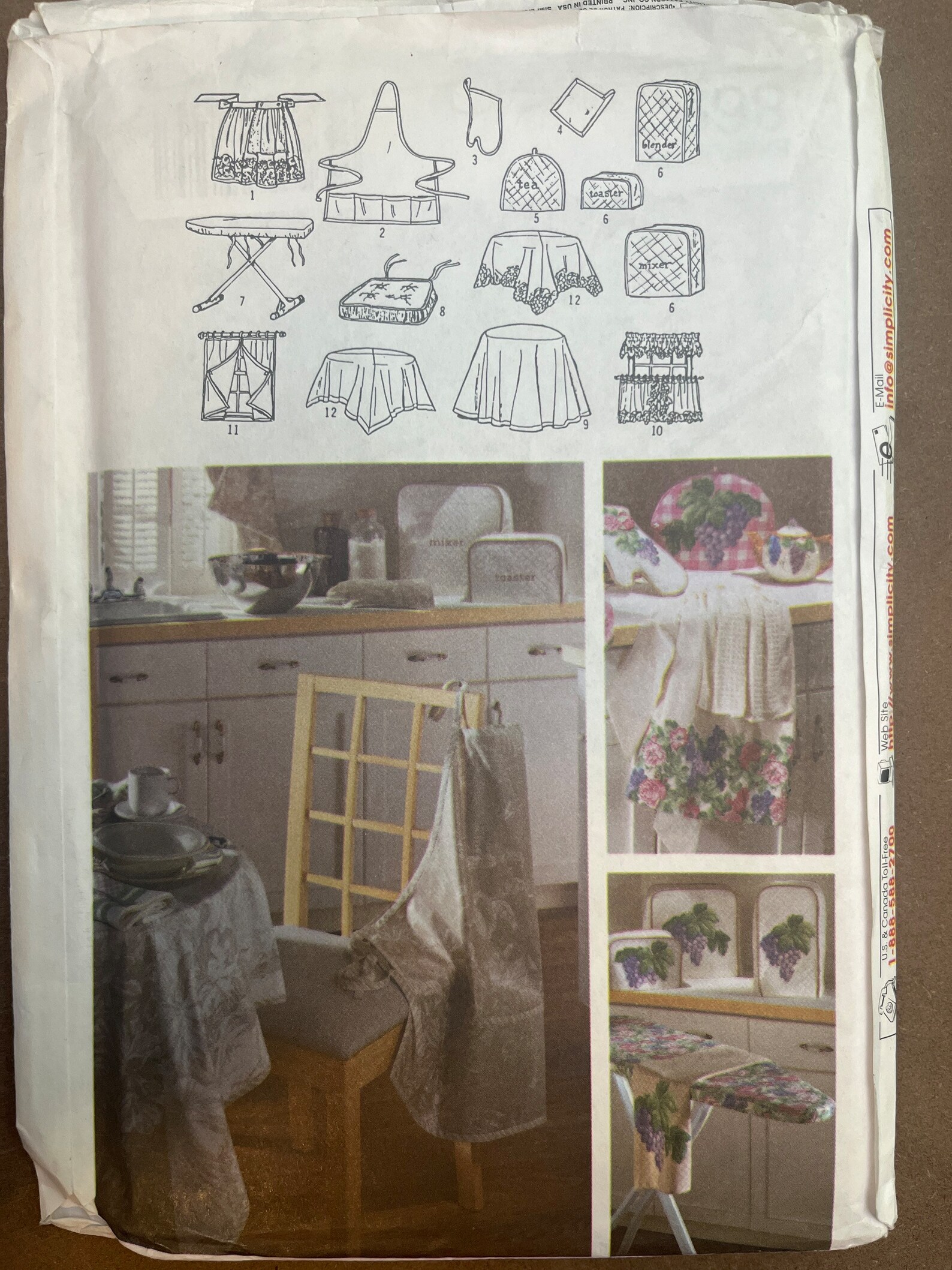 Chair Pad Apron Over Mitt Table Clothes Home Decor Sewing Pattern ...