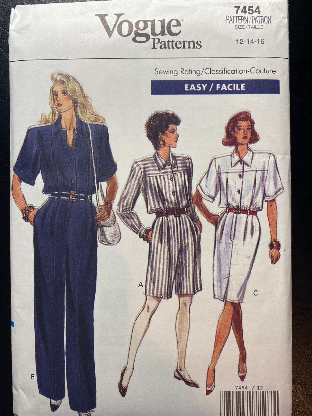 Jumpsuit or Dress Womens Misses Sewing Pattern Vogue 7454 Uncut Size 6 ...