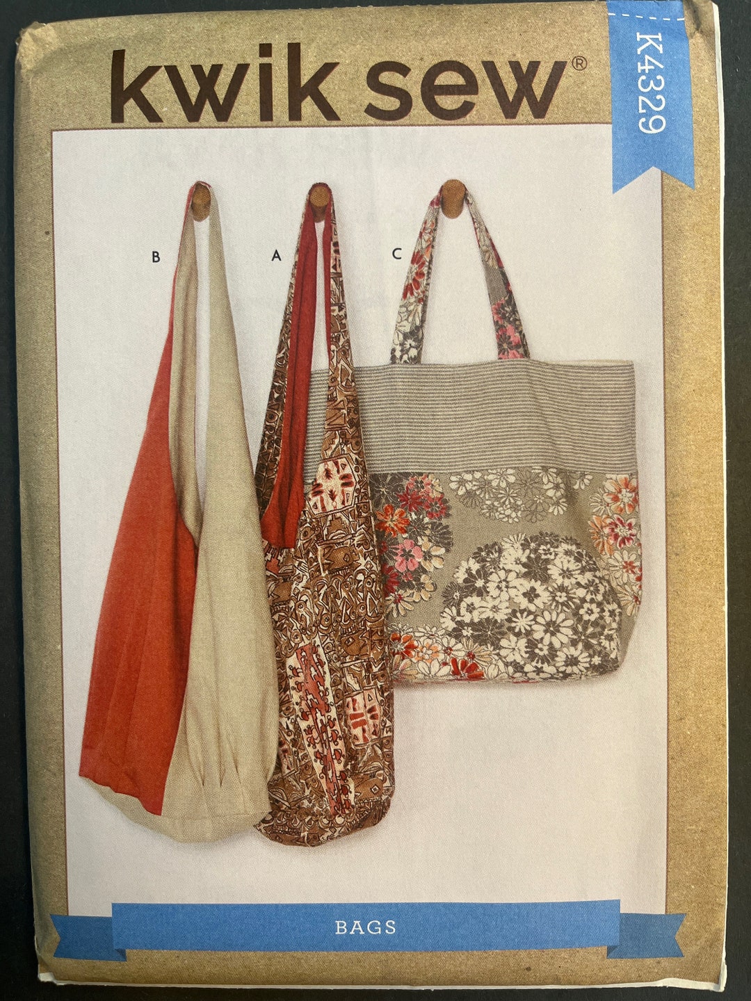 Bags and Tote Bag Storage Organization Sewing Pattern Kwik Sew 4329 ...