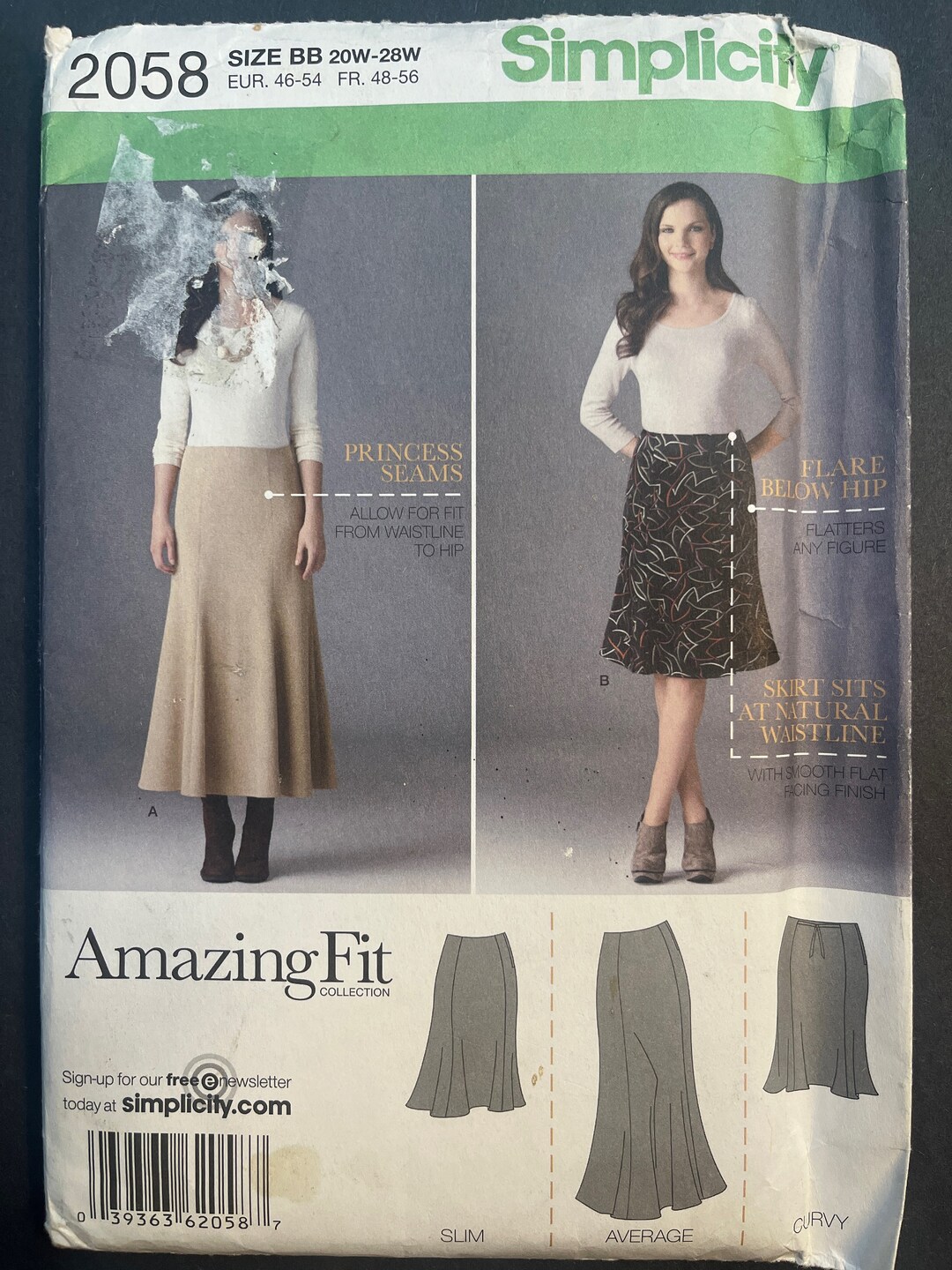 Skirt in Two Lengths With Pieces for Slim Average Curvy Fit Womens ...